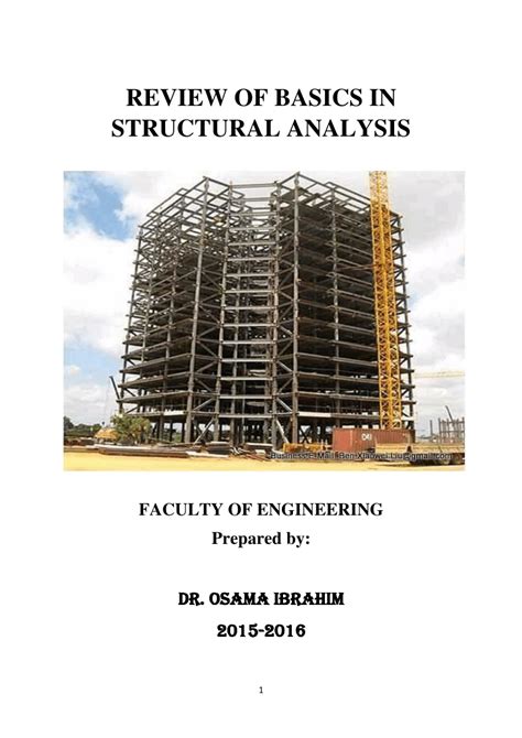 Pdf Review Of Basics In Structural Analysis