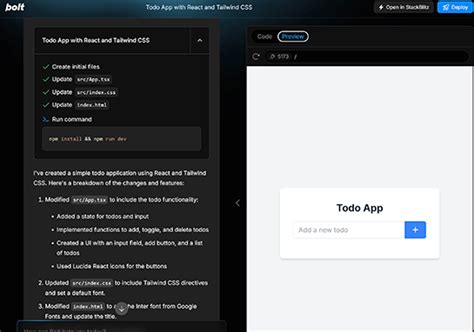 aiにフルスタックアプリの生成を指示、webブラウザ上のnode js環境でそのまま実行できる「bolt new」、stackblitzが公開
