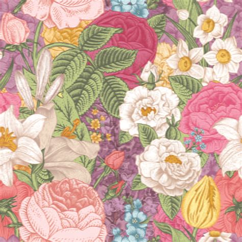 우아한 복고풍 꽃 벡터 원활한 패턴 Eps Uidownload