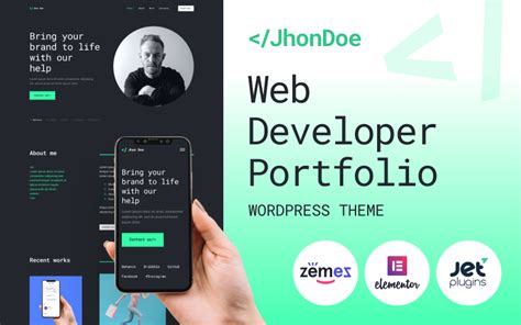 Jhon Doe Contemporary Web Developer Wordpress Theme