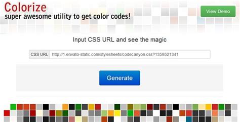 Colorize To Color Codes Extractor Color Coding Coding Css Colours