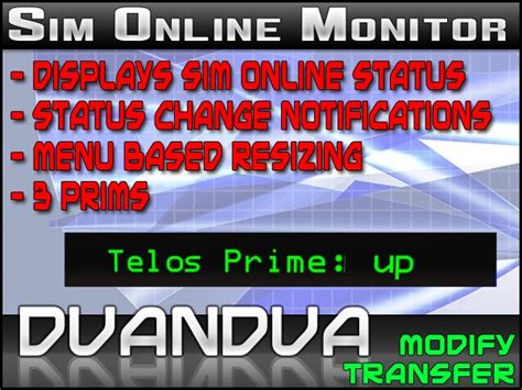 Second Life Marketplace Dvandva Sim Online Monitor