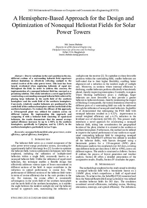 Pdf A Hemisphere Based Approach For The Design And Optimization Of