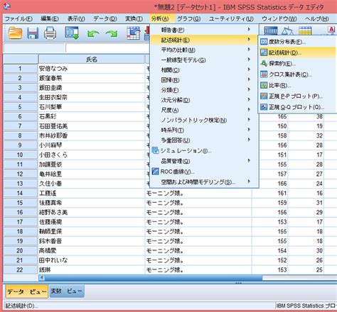 spss 基本統計量 はたの授業サイト（龍谷大学社会学部）