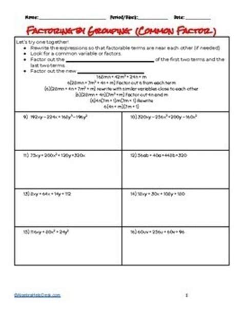 Unit 7 Polynomials And Factoring Emerging Factoring By Grouping Easyedit
