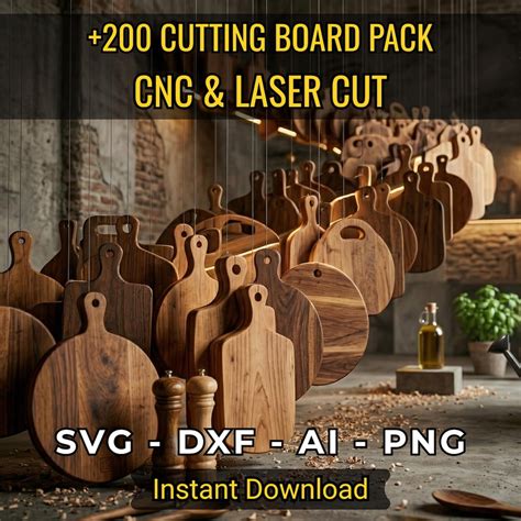 200 Cutting Board Svg Dxf Bundle Laser Cut Files Chopping Board