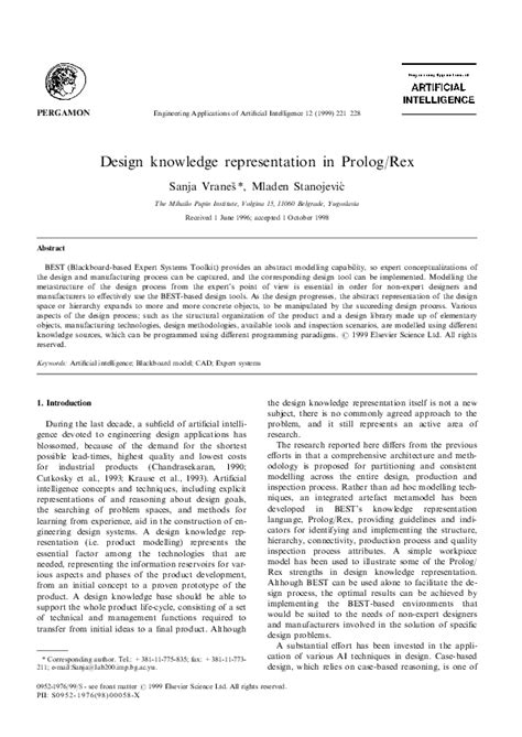 Pdf Design Knowledge Representation In Prologrex