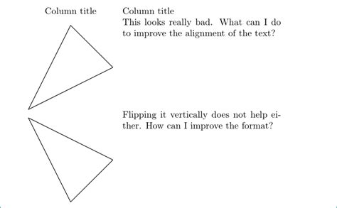 table tikz picture in the left text in the right how to vertically