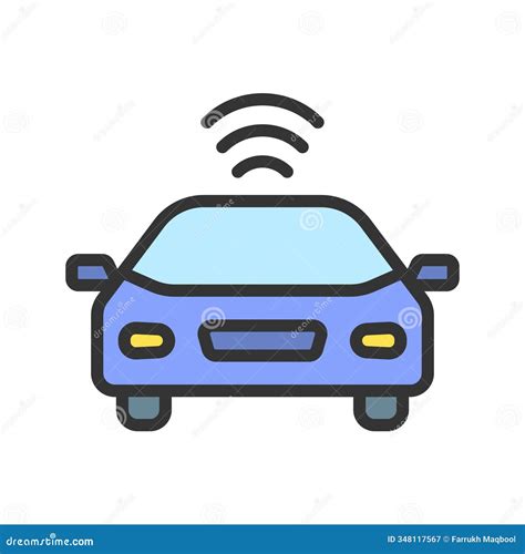 Autonomous Car Icon Drive Sensor Digital Autonomous Vehicle Car Self Driverless Vector Smart
