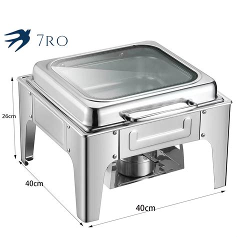 เตาบุฟเฟ่ต์โรงแรม วัสดุสแตนเลส 304 ถาดเตรียมอาหาร ถาดสแตนเลสสำหรับเก็บอาหาร เครื่องทำความร้อน