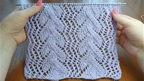 🌾Красивый узор Колосок спицами схема 🌾 Knitting Pattern Spikelet Youtube