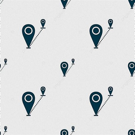 Geometric Shapes Seamless Background With Vector Map Pointer Icon Sign Vector Information