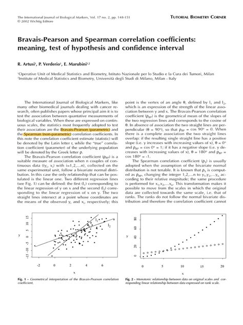 Bravais Pearson And Spearman Correlation Coefficients 2002 Pdf