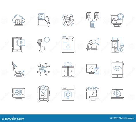 Appliances And Computers Outline Icons Collection Appliances Computers Refrigerators Washers