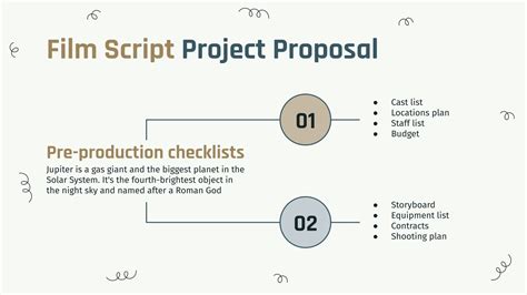 film script project proposal infographics presentation