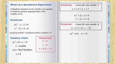 Quadratic Equation Definition