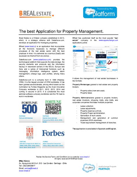 Salesforce Property Management Application Review The Service Terms And Conditions On Our