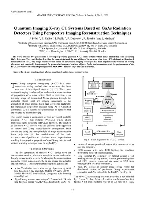 Pdf Quantum Imaging X Ray Ct Systems Based On Gaas Radiation Detectors Using Perspective