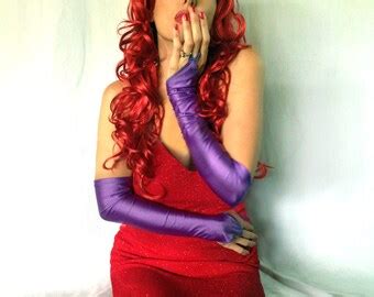 Jessica Rabbit Gloves Fingerless Purple