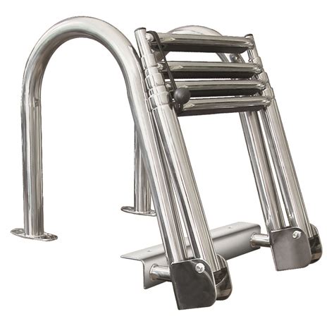 Jif Marine 4 Step Stainless Steel Rear Entry Ladder With Wide Steps