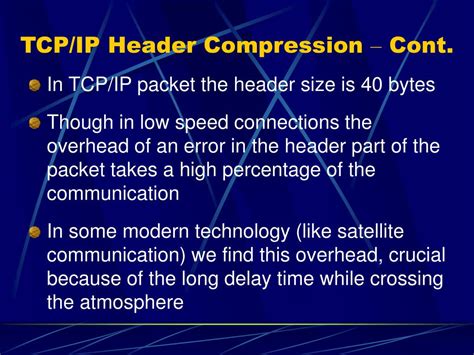 Ppt Tcpip Header Compression For Satellite Environment Powerpoint