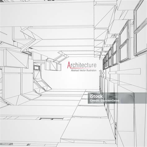 Architecture Line Background Building Construction Sketch Vector Abstract Modern City 3d Project