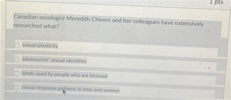 Solved Canadian Sexologist Meredith Chivers And Her