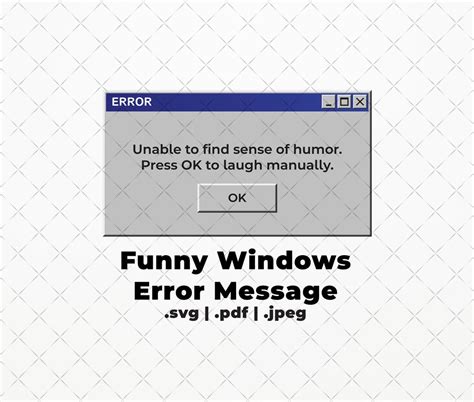 Funny Windows Error Message SVG PDF JPEG Funny Microsoft Windows T Shirts Gift 90