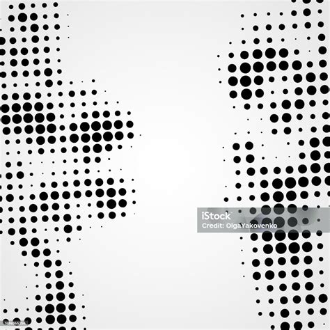 하프톤 추상 벡터 블랙 도트는 흰색 배경에 고립 된 요소를 디자인합니다 0명에 대한 스톡 벡터 아트 및 기타 이미지 0명