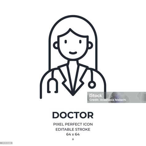 흰색 배경 평면 벡터 그림에서 격리된 의사 편집 가능한 스트로크 윤곽선 아이콘입니다 픽셀 완벽 64 X 64 모자이크 처리에 대한 스톡 벡터 아트 및 기타 이미지 Istock