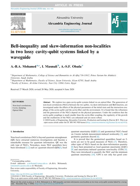 Pdf Bell Inequality And Skew Information Non Localities In Two Lossy