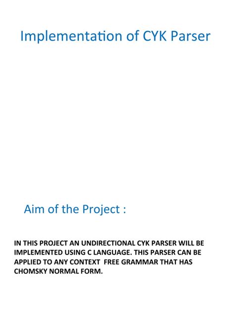 implementation of cyk parser pdf parsing string computer science
