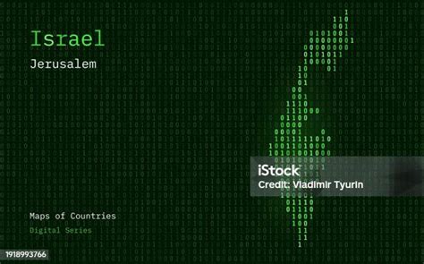 Israel Map Shown In Binary Code Pattern Tsmc Green Matrix Numbers Zero