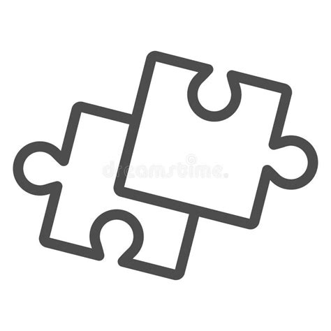 Puzzle Line Icon Jigsaw Vector Illustration Isolated On White Stock Vector Illustration Of