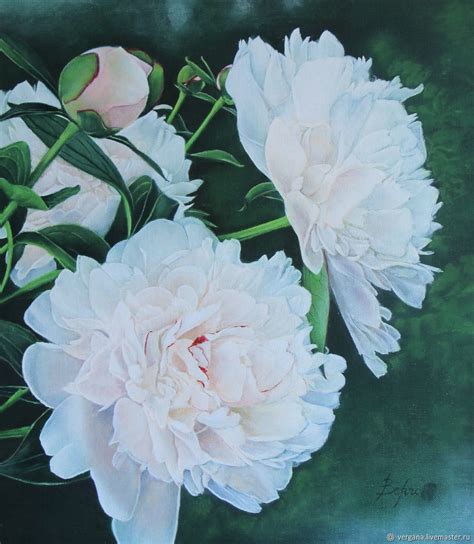 Белые пионы в интернет-магазине на Ярмарке Мастеров | Картины, Москва ...
