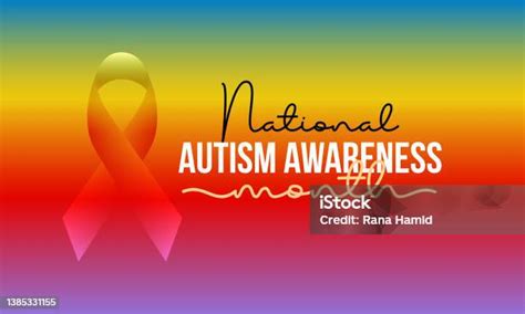 자폐증 인식의 달 배너 카드 포스터 배경에 대한 자폐증 사회 벡터 템플릿 기민에 대한 스톡 벡터 아트 및 기타 이미지 기민 월 자폐증 Istock