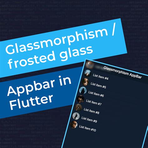 How To Create A Glassmorphism Frosted Glass Appbar In Flutter By