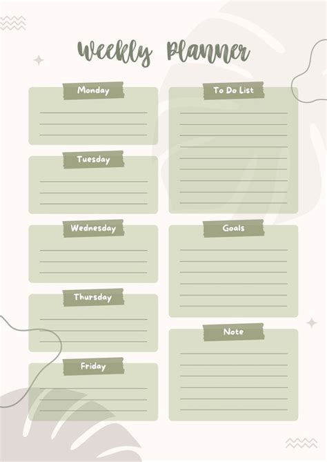 Page 6 Free Custom Printable Aesthetic Planner Templates Canva