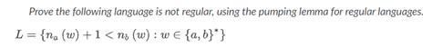 Solved Prove The Following Language Is Not Regular Using