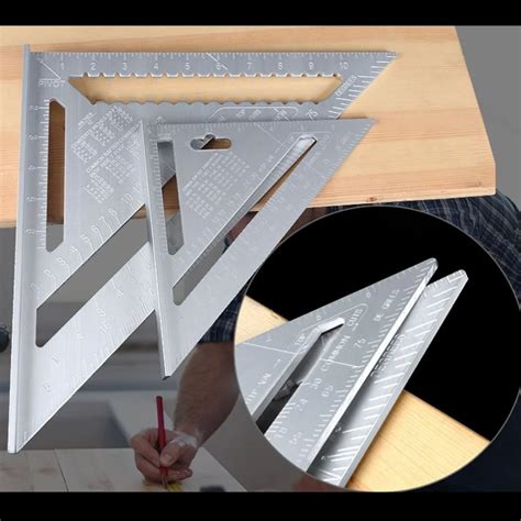 Portable Aluminum Alloy Triangular Metal Ruler Speed Square Protractor