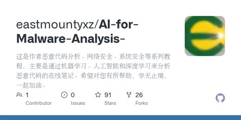 GitHub eastmountyxz AI for Malware Analysis 这是作者恶意代码分析网络安全系统安全等系列