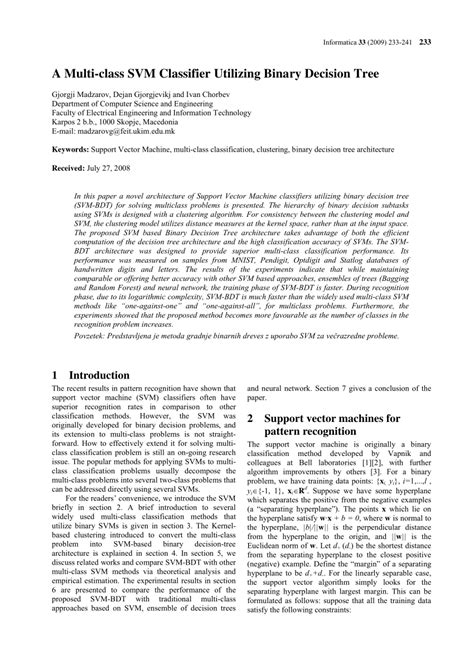 Pdf A Multi Class Svm Classifier Utilizing Binary Decision Tree