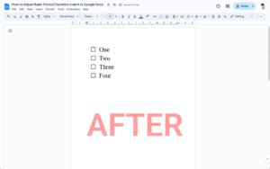 How To Adjust Bullet Points Checklists Indent In Google Docs