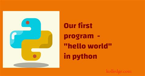 Our First Program Hello World In Python