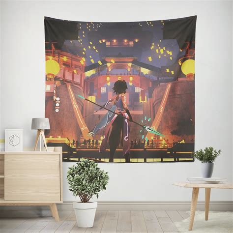 Genshin Impact Xiao Swift Strider Anime Wall Tapestry