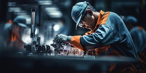 Premium Ai Image Modern Manufacture Of Microelectronics Where A Workers Plays A Crucial Role