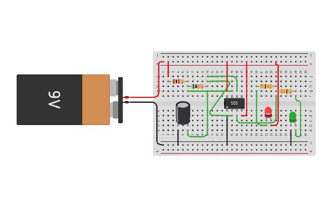 Circuit Design ต่อวงจรไฟกระพริบ 2 ดวง ไอซี Lm555 Tinkercad