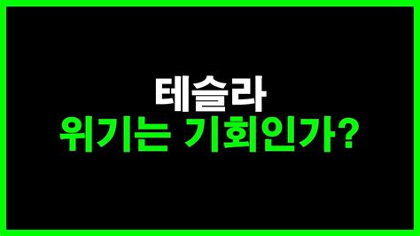 테슬라 위기는 기회인가 Youtube