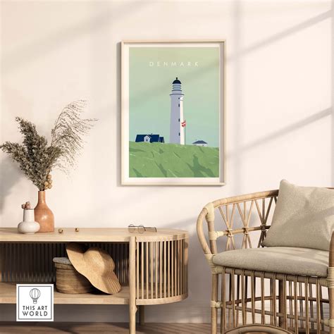 Denmark Print Wall Art Poster Danish Lighthouse Denmark Etsy