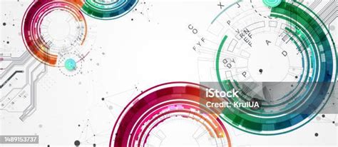 신경총 효과와 추상적 인 배경 원 모양으로 형성된 기술 적 요소의 사용과 과학 및 기술 개념 0명에 대한 스톡 벡터 아트 및 기타 이미지 Istock